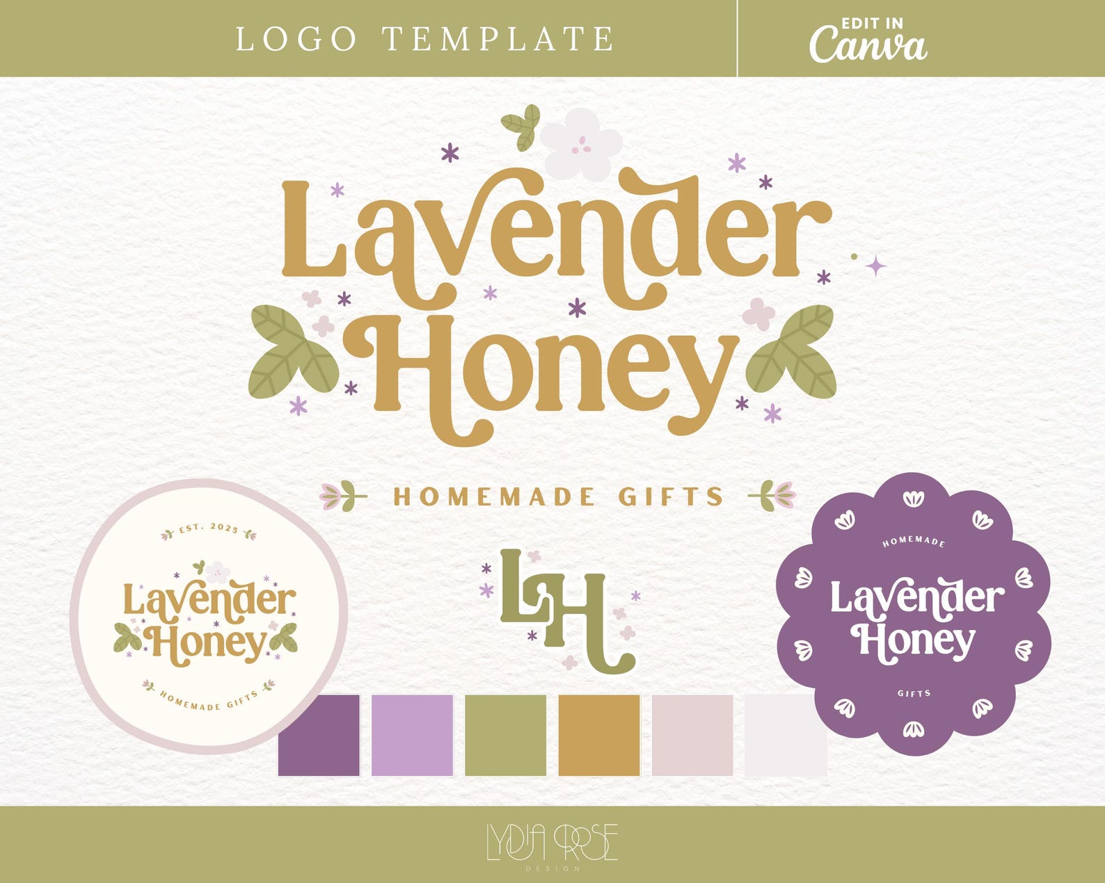 Cottagecore Logo Design: Editable Canva Template for Small Business - Etsy