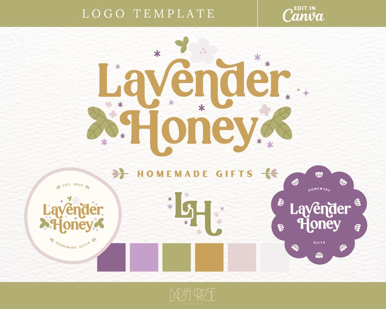 Cottagecore Logo Design: Editable Canva Template for Small Business - Etsy