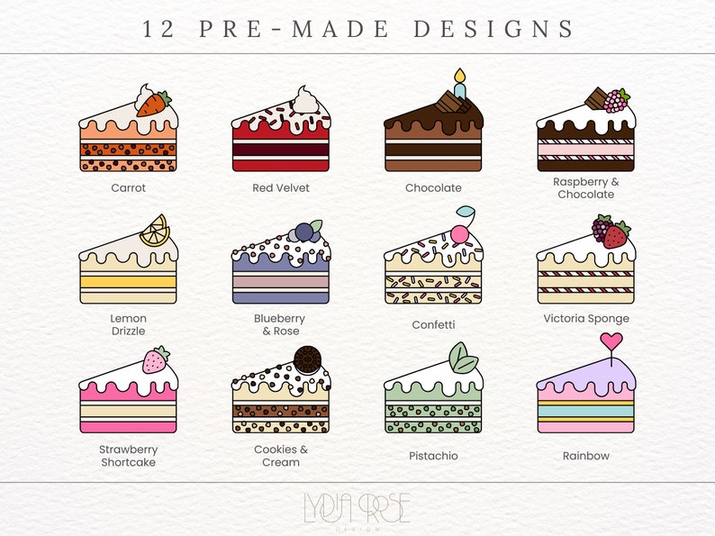 Pre-made Cake Icons - Create Your Own Cake Icons - Cake Logo Designer ...