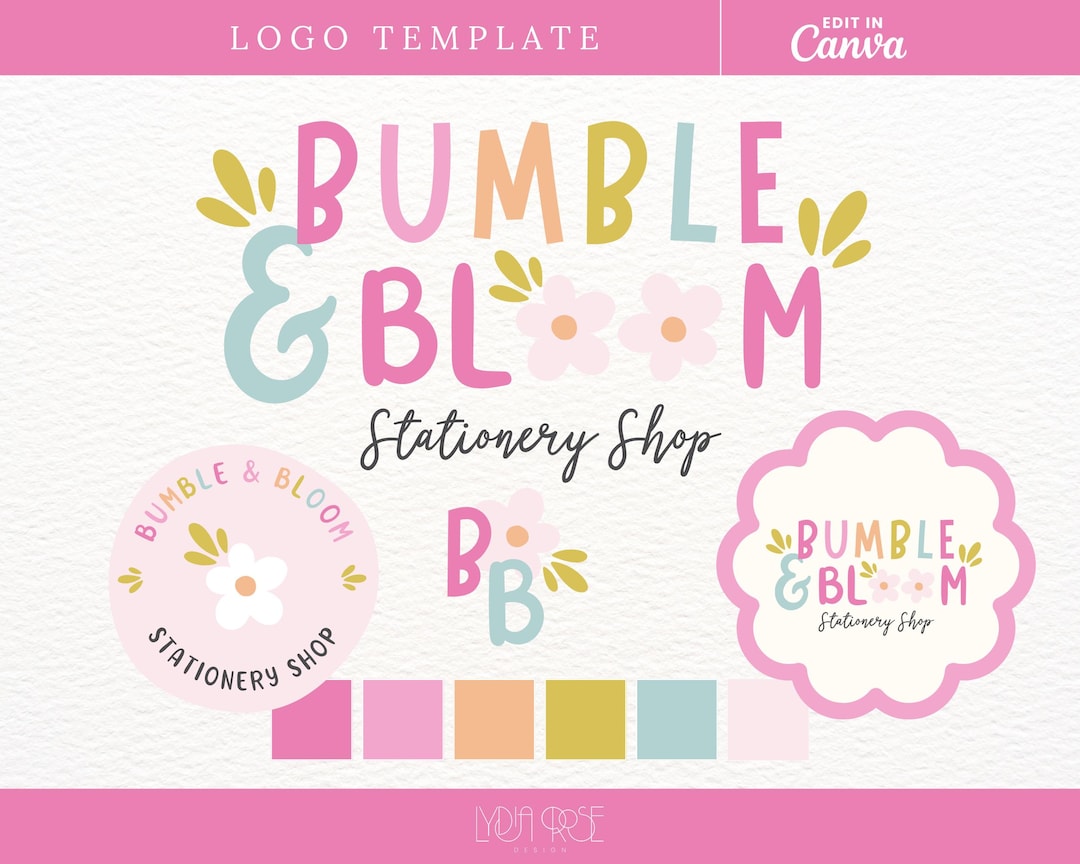 Bright Canva Logo | Colorful Fun Template | Editable Small Business ...