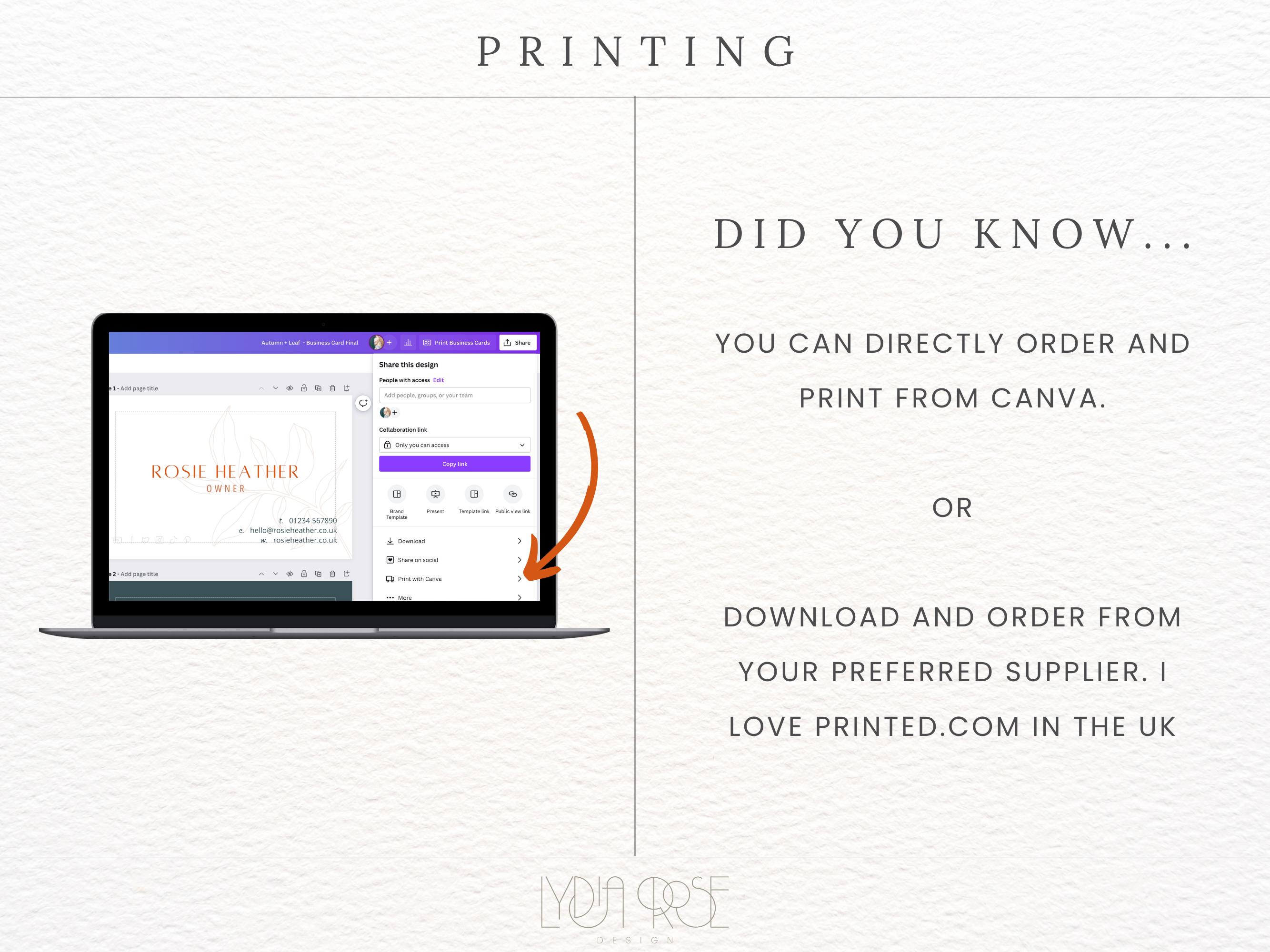 Editable Flowers Care Card Template | Flower Care | Fresh Flowers Guide ...