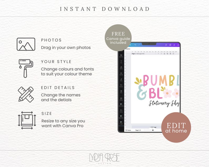 Bright Canva Logo | Colorful Fun Template | Editable Small Business ...