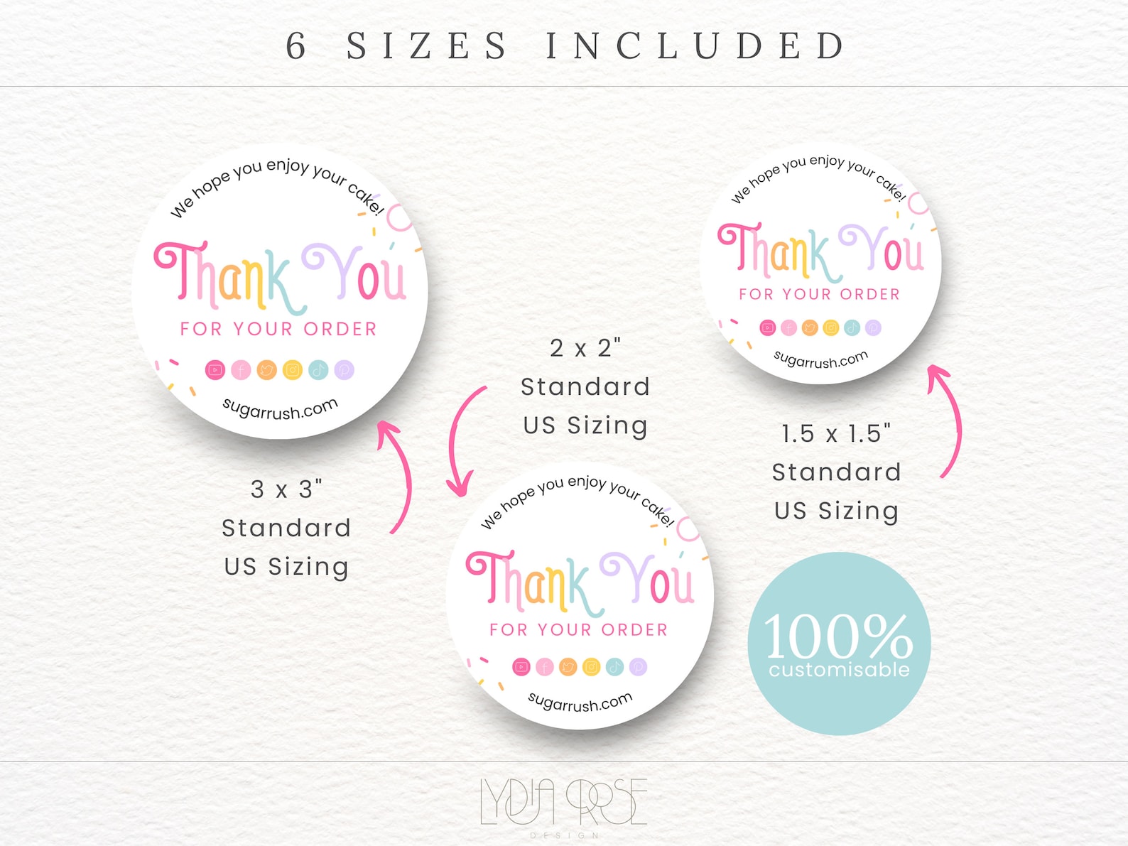 Rainbow Thank You Stickers - UK & US Sizes - Thank You Stickers for ...