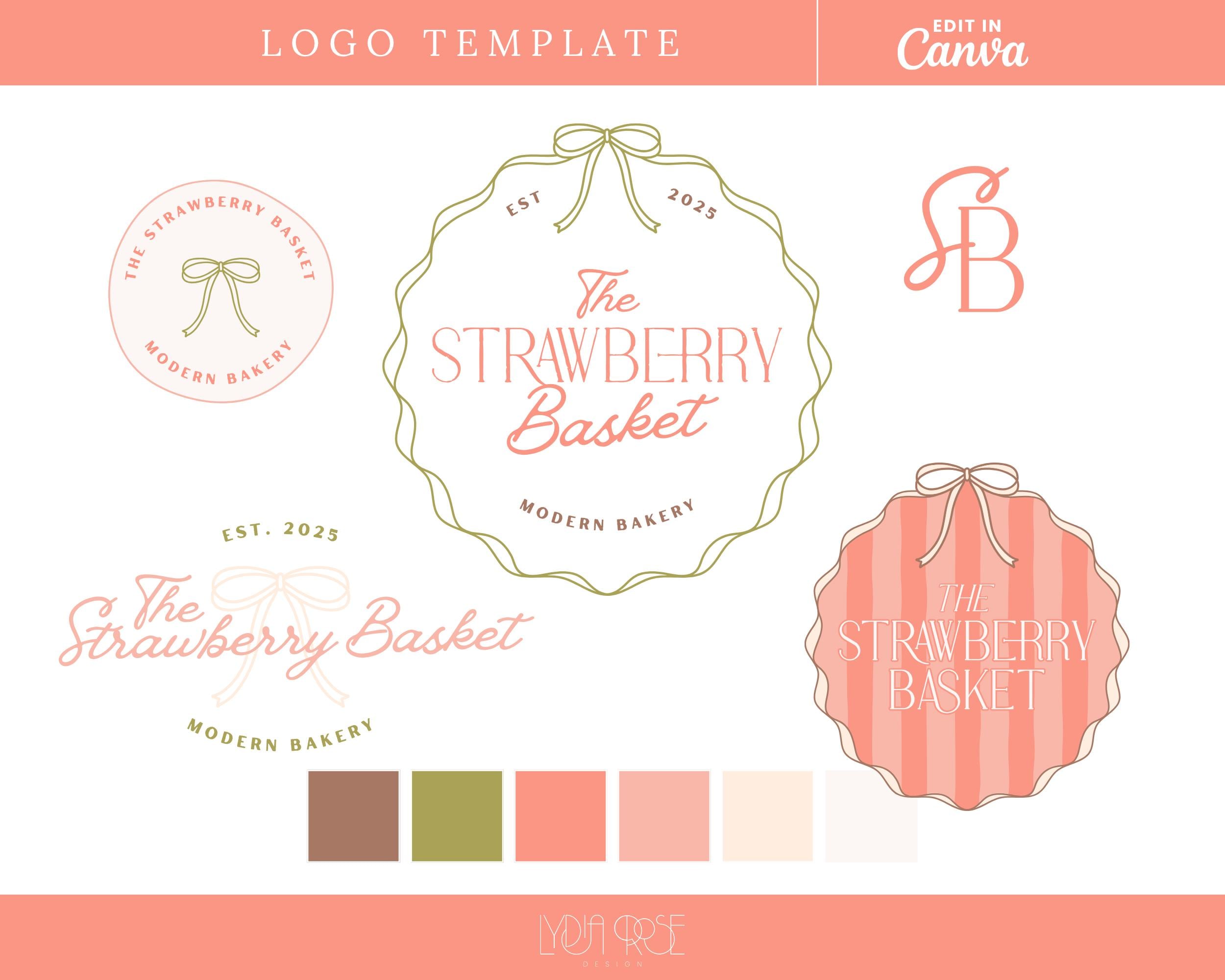 Coquette Logo Design | Editable Canva Template for Feminine Branding ...