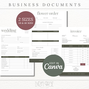 Florist Business | Editable Invoice | Receipt Template | Order Form ...