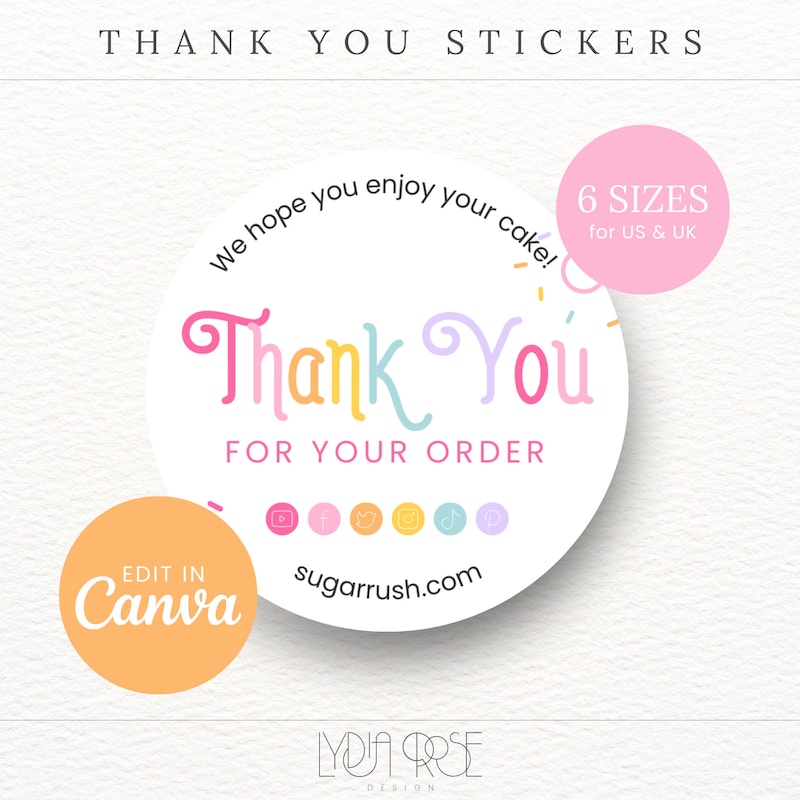 Thank You Bakery Stickers - Etsy