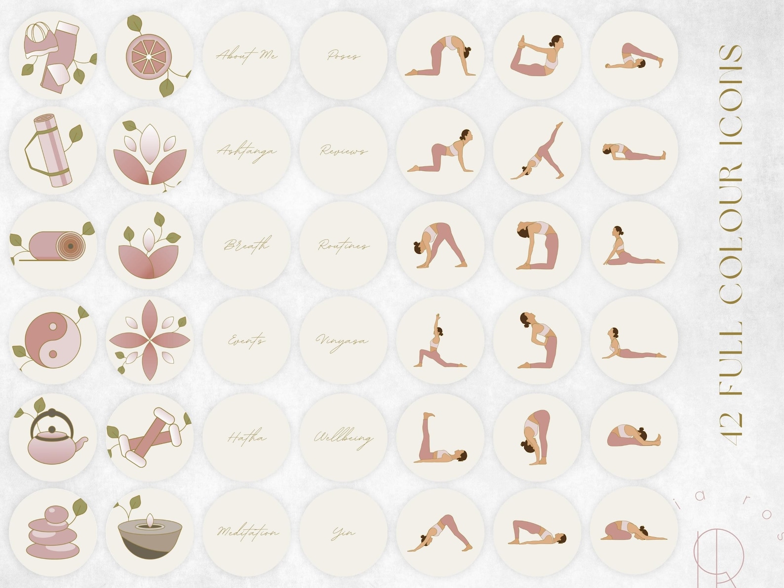 252 Yoga Instagram Highlight Covers - Yoga Pose Icons - Wellness ...