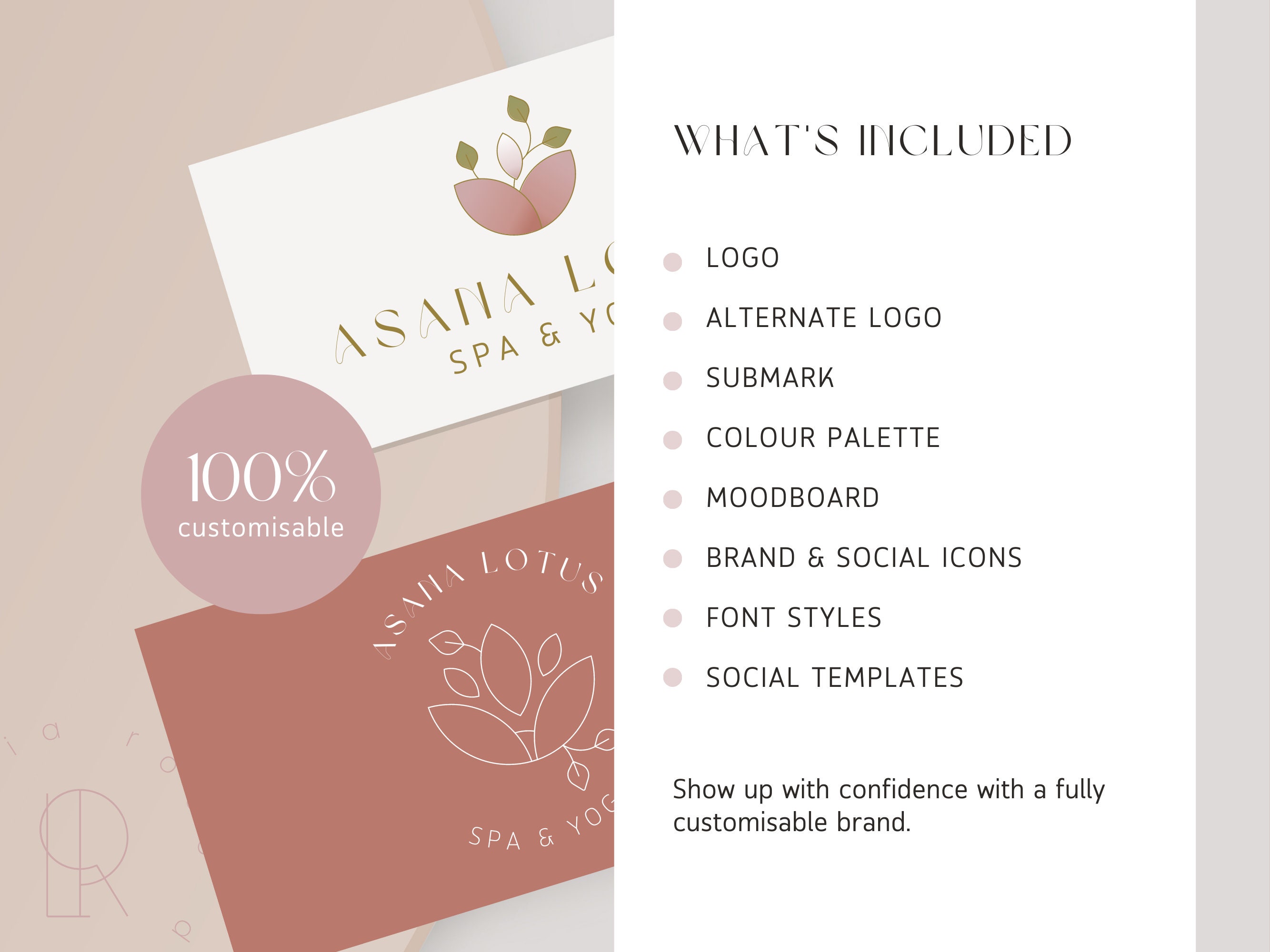 FULL Yoga & Spa Branding Kit, Premade Logos, Canva Templates Instagram ...