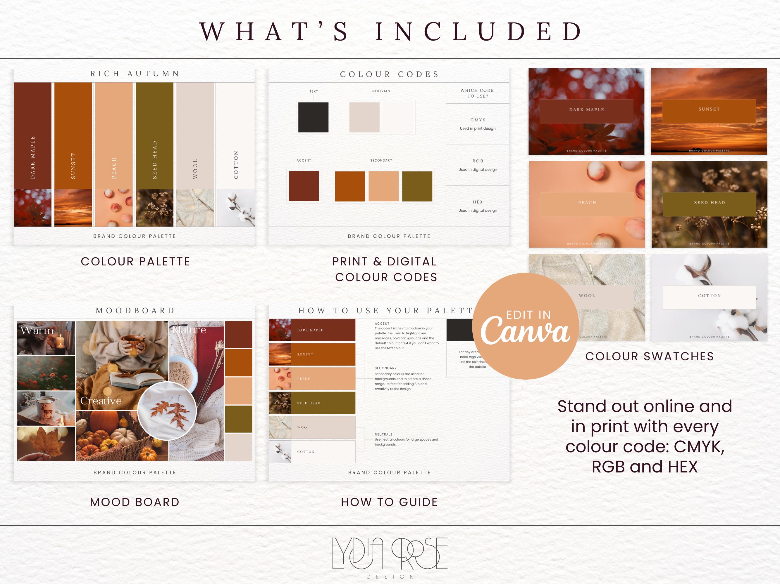 Autumn Premium Colour Palette | Colour Palette With CMYK, RGB & Hex ...