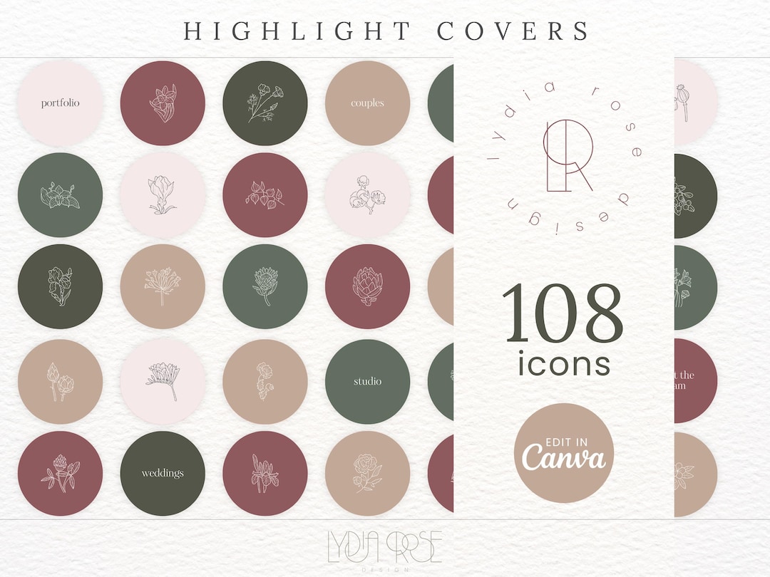 108 Instagram Highlight Cover | Flower Icons | Flower Highlights ...