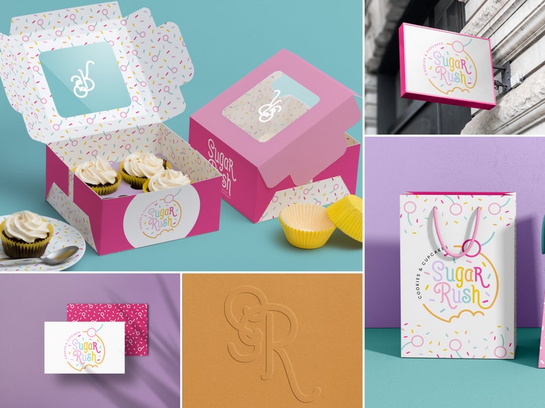 Pre-made Rainbow Bakery Logo Designer Bakery Logo Logo Design Cake ...