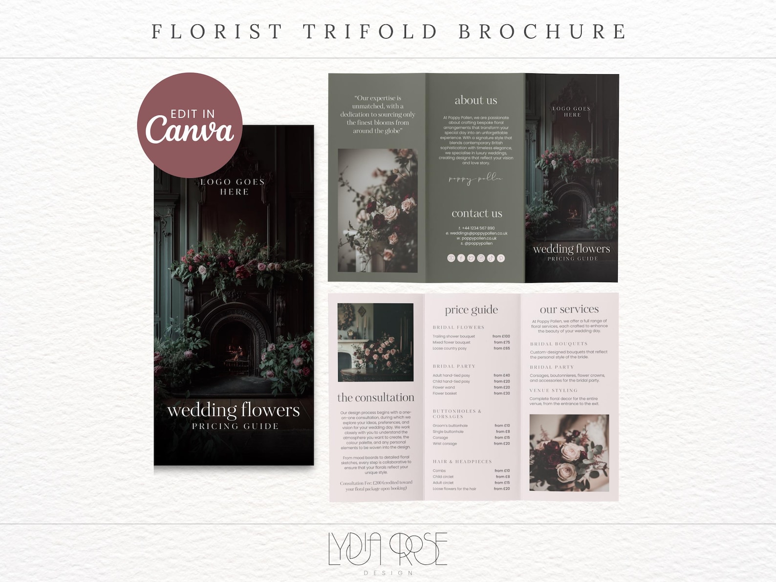 Florist Templates | Business Pricing Template | Wedding Florist ...