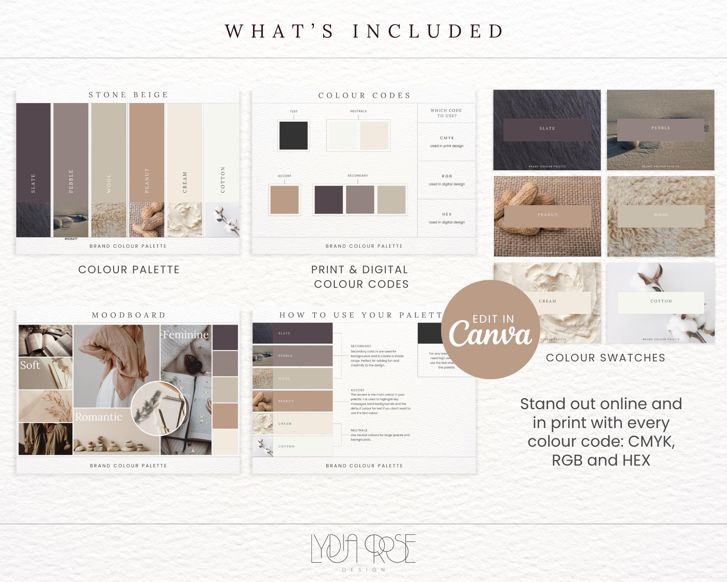 Neutral Premium Colour Palette | Colour Palette With CMYK, RGB & Hex ...