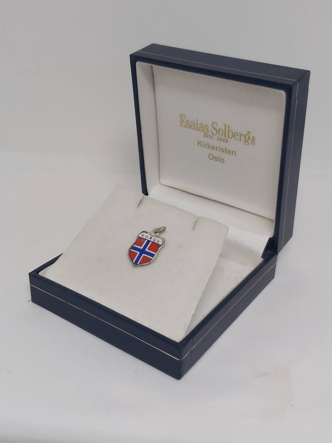 Vintage Norway Shield Charm – Silver Enamel Travel Souvenir, Norwegian ...
