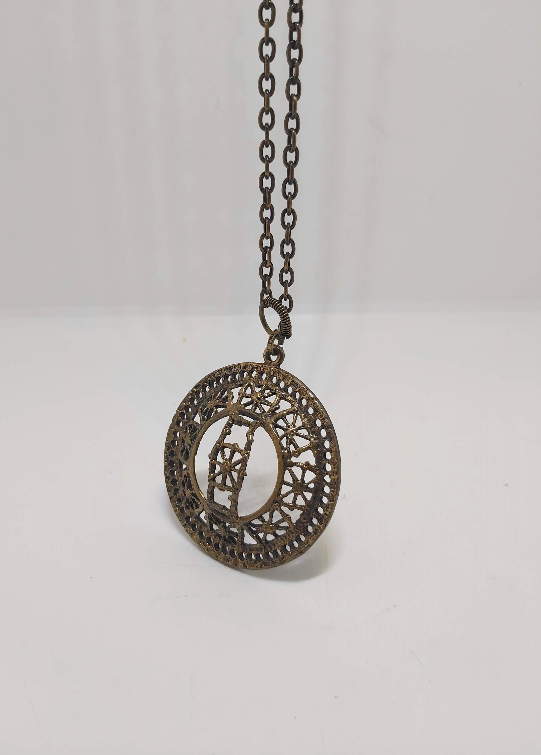 Vintage Pentti Sarpaneva, Large "pitsi" "lace" Bronze Pendant and Chain ...