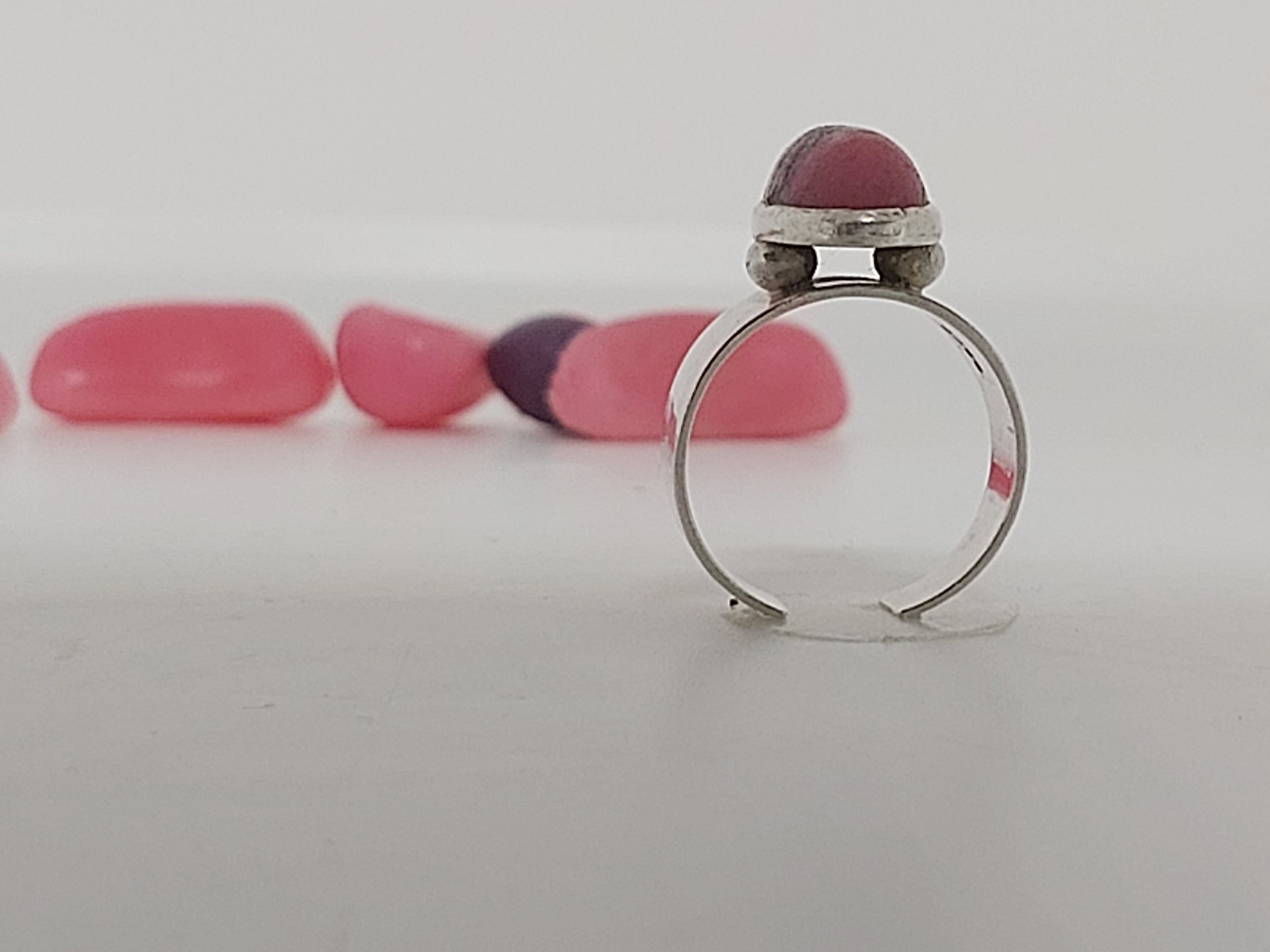 Vintage Karl Jorgen Otteren Handmade Sterling Silver Ring With Pink and ...