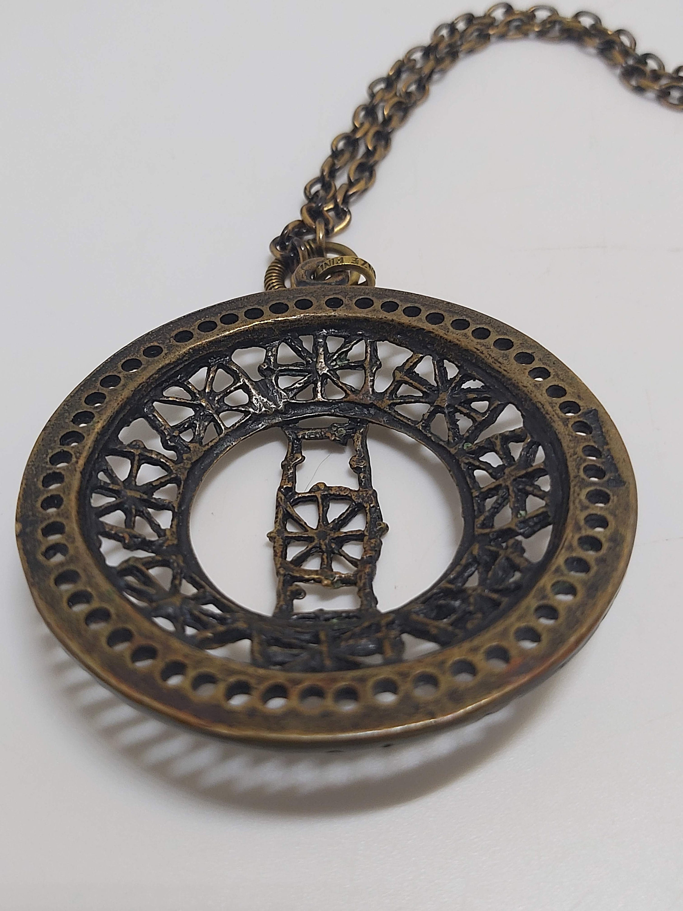 Vintage Pentti Sarpaneva, Large "pitsi" "lace" Bronze Pendant and Chain ...