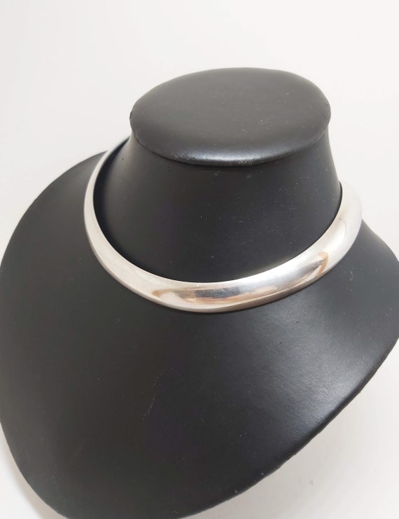 Sterling silver neck ring, torque, designed by Christ… - Gem