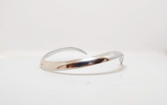 Sterling silver neck ring, torque, designed by Christ… - Gem