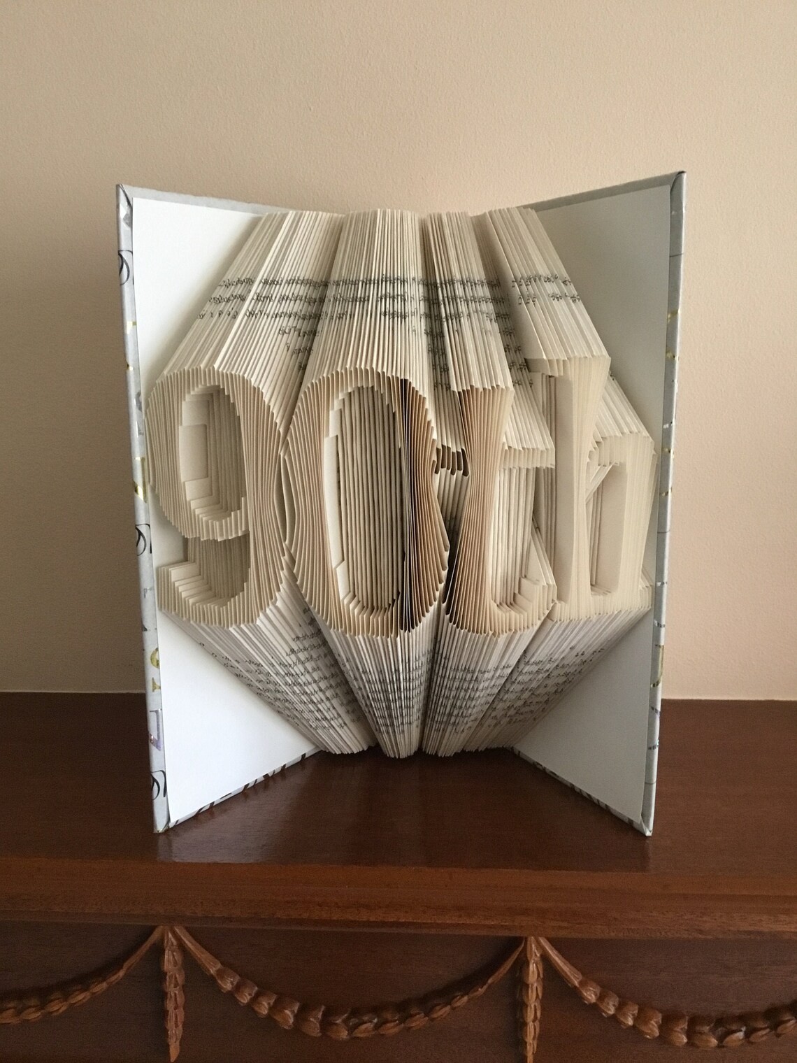 Arte de libro doblado hecho a mano, 90 cumpleaños, hecho a pedido ...