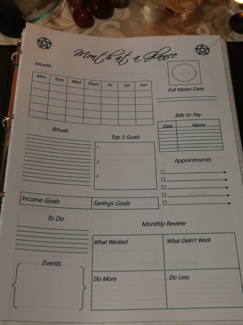 Digital Planner Page Pagan Themed Large - Etsy