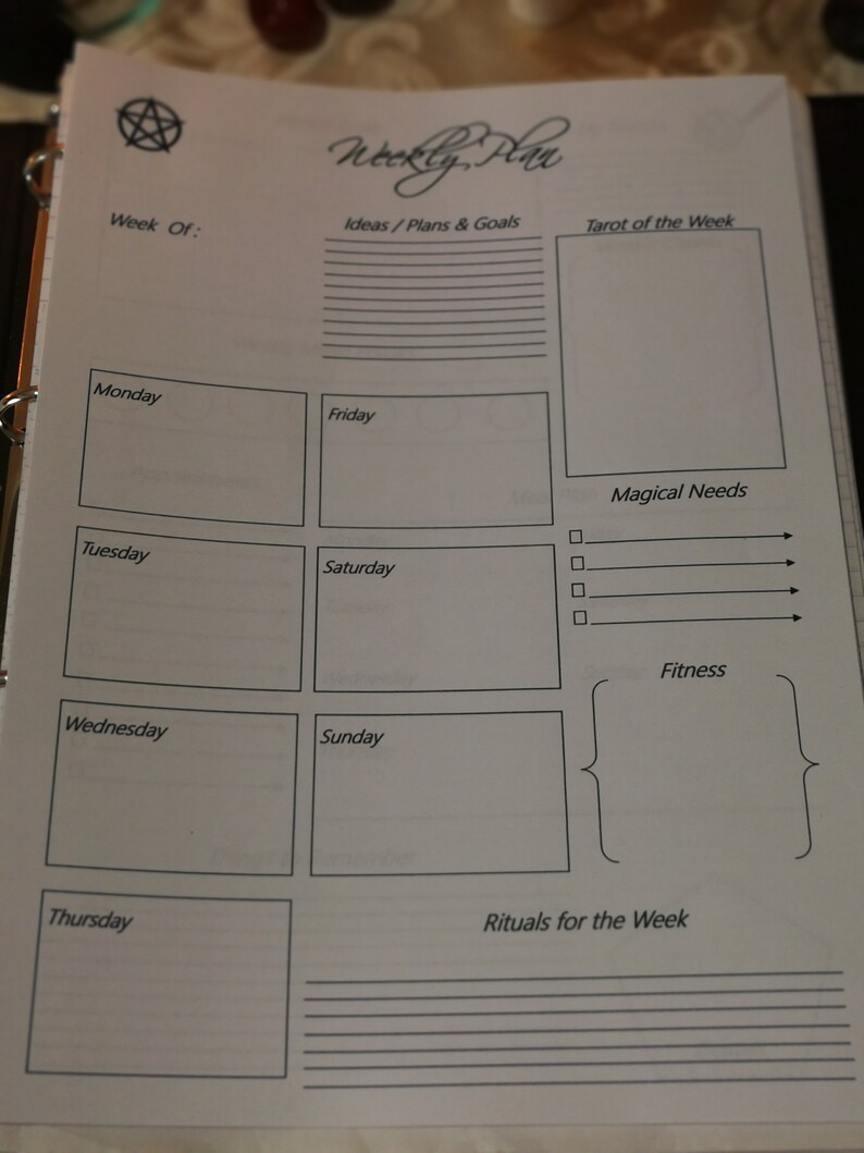 Digital Planner Page Pagan Themed Large - Etsy