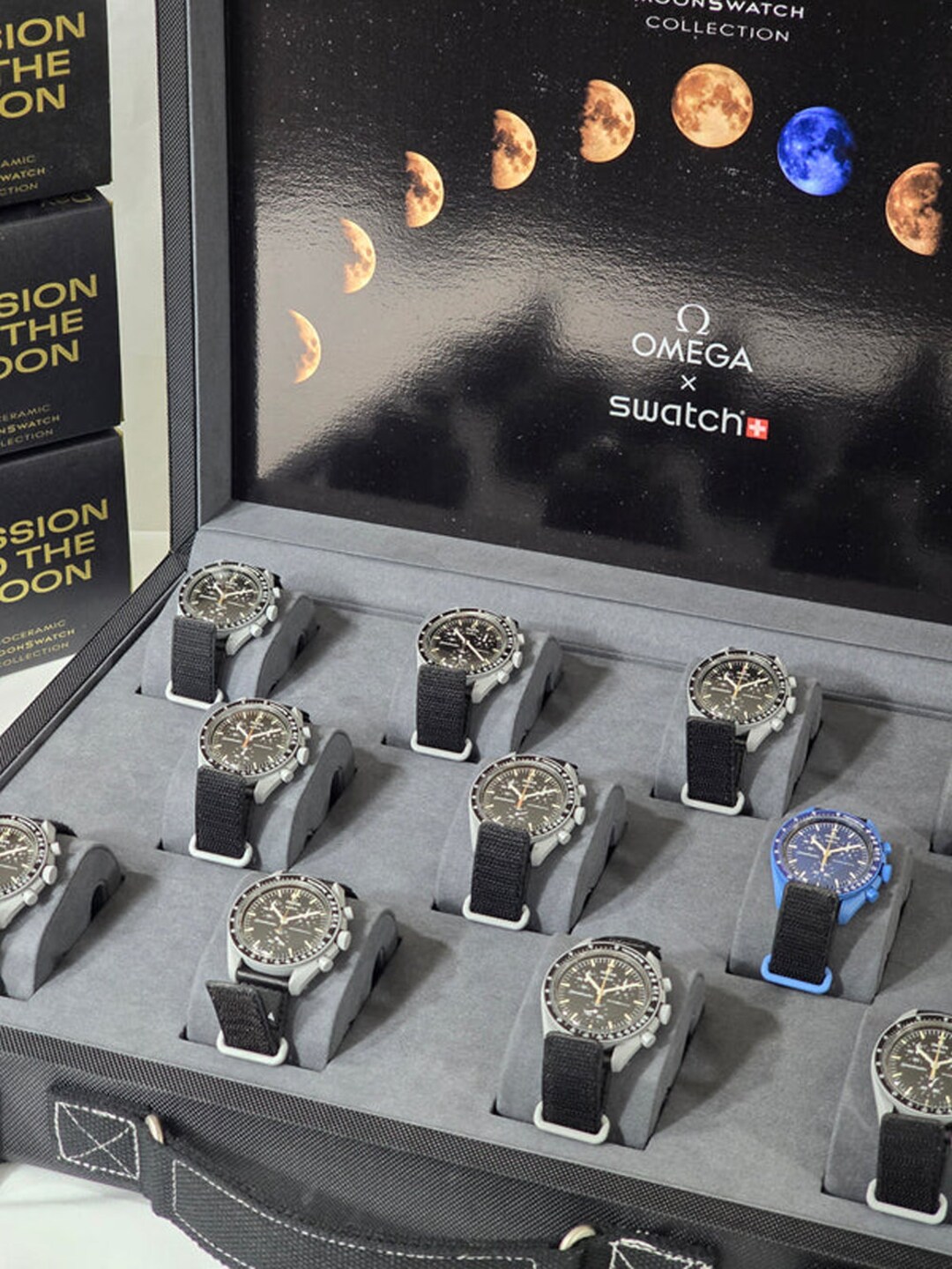 Omega X Swatch Bioceramic ALL Moonswatch Moonshines Gold Black Edition ...