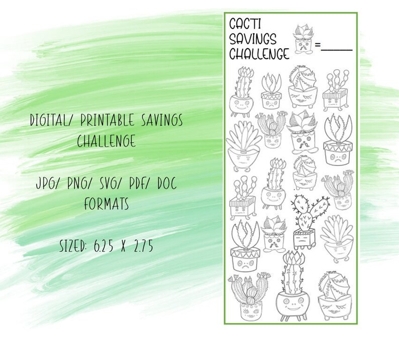 Cacti Savings Challenge | Digital | Printable - Etsy