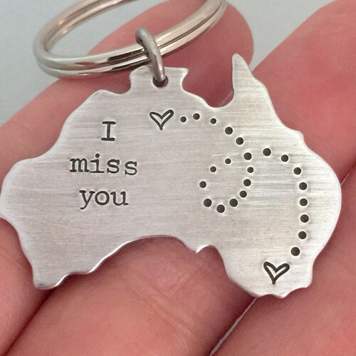 Personalized Australia Keychain Long Distance Gift Gift for - Etsy