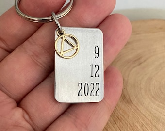 Narcotics Anonymous Key Tag, Personalized Brass NA Birthday Key Chain ...