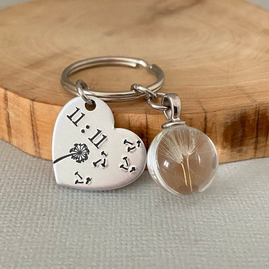 Double Sided Dandelion Seed Keychain, Make A Wish Keyring, Birthday ...