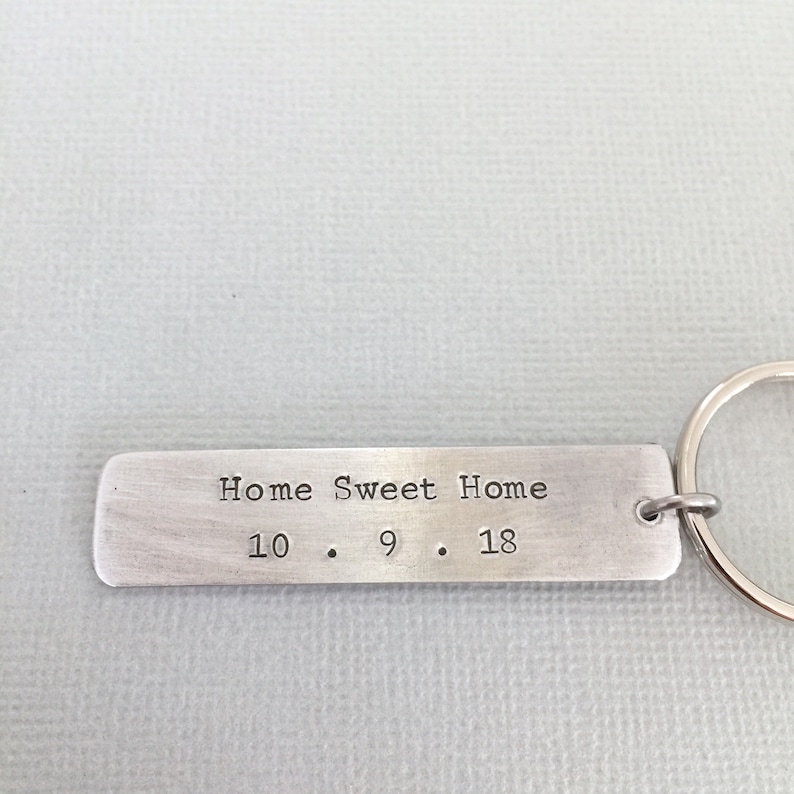 Double Sided First Home Keychain, Home Sweet Home, House Warming Gift ...