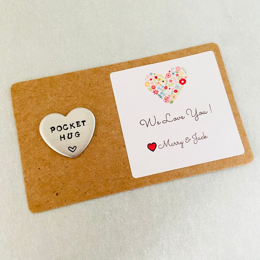 Double Sided Pocket Hug Token Long Distance Gift Isolation - Etsy