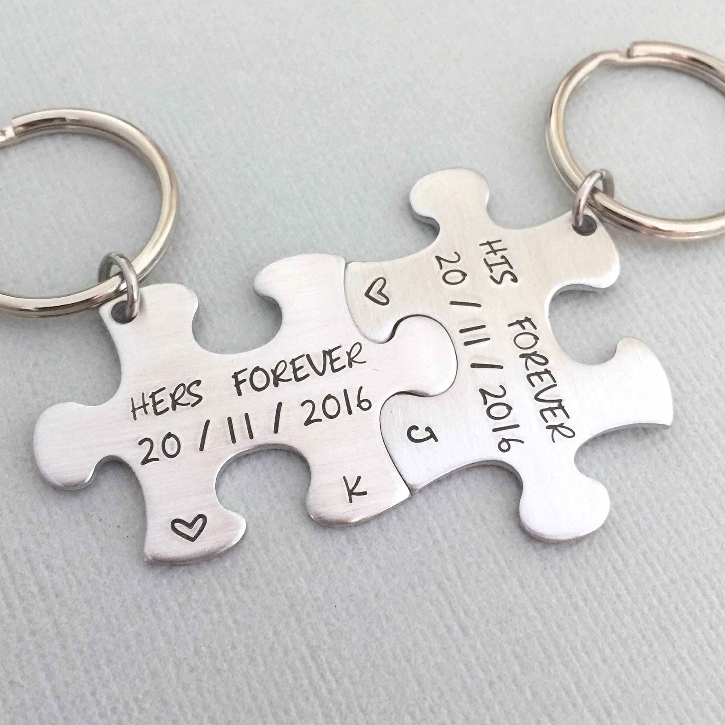 Custom His Forever Hers Forever Keychain Couple Gift Puzzle - Etsy ...