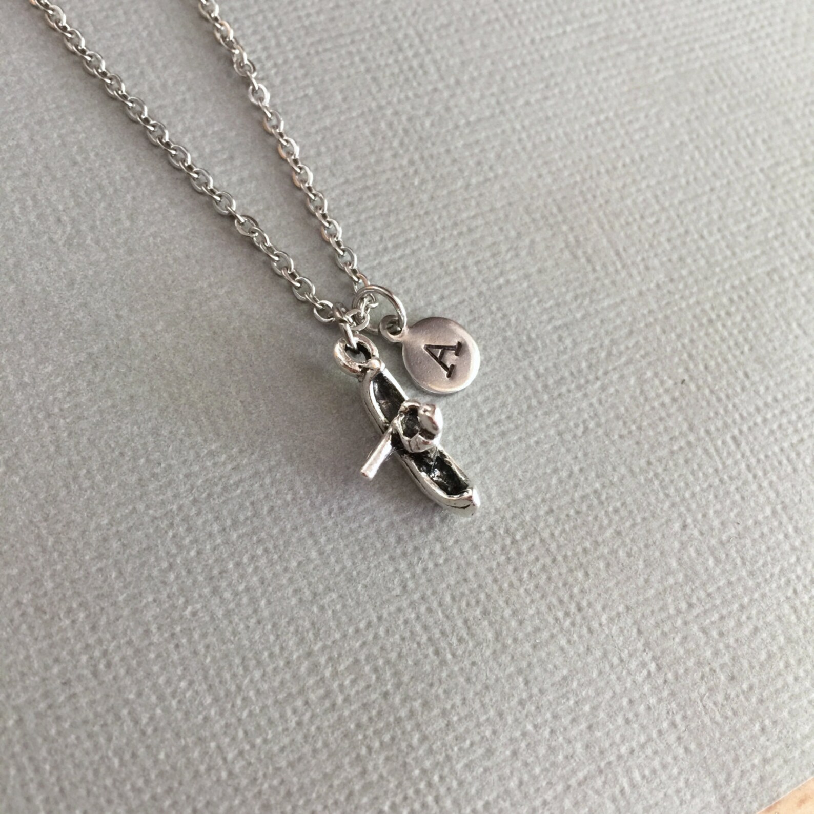 Personalized Kayak Necklace, Kayak Charm, Canoe Charm, Canoe Necklace ...