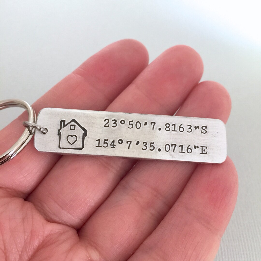 Double Sided First Home Keychain, Home Sweet Home, House Warming Gift ...