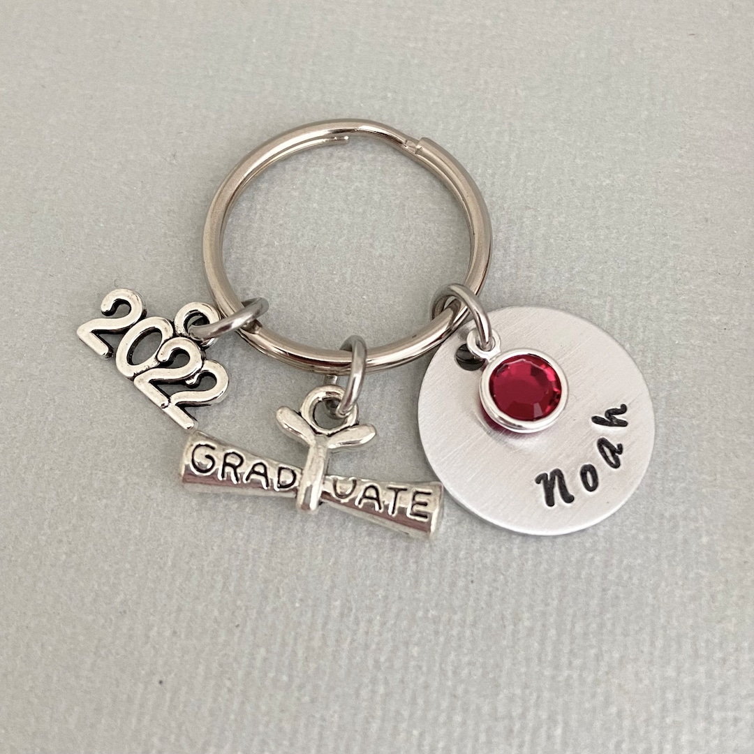 Personalized Graduation Keychain, Name Disc, Graduation Gift, Class of ...