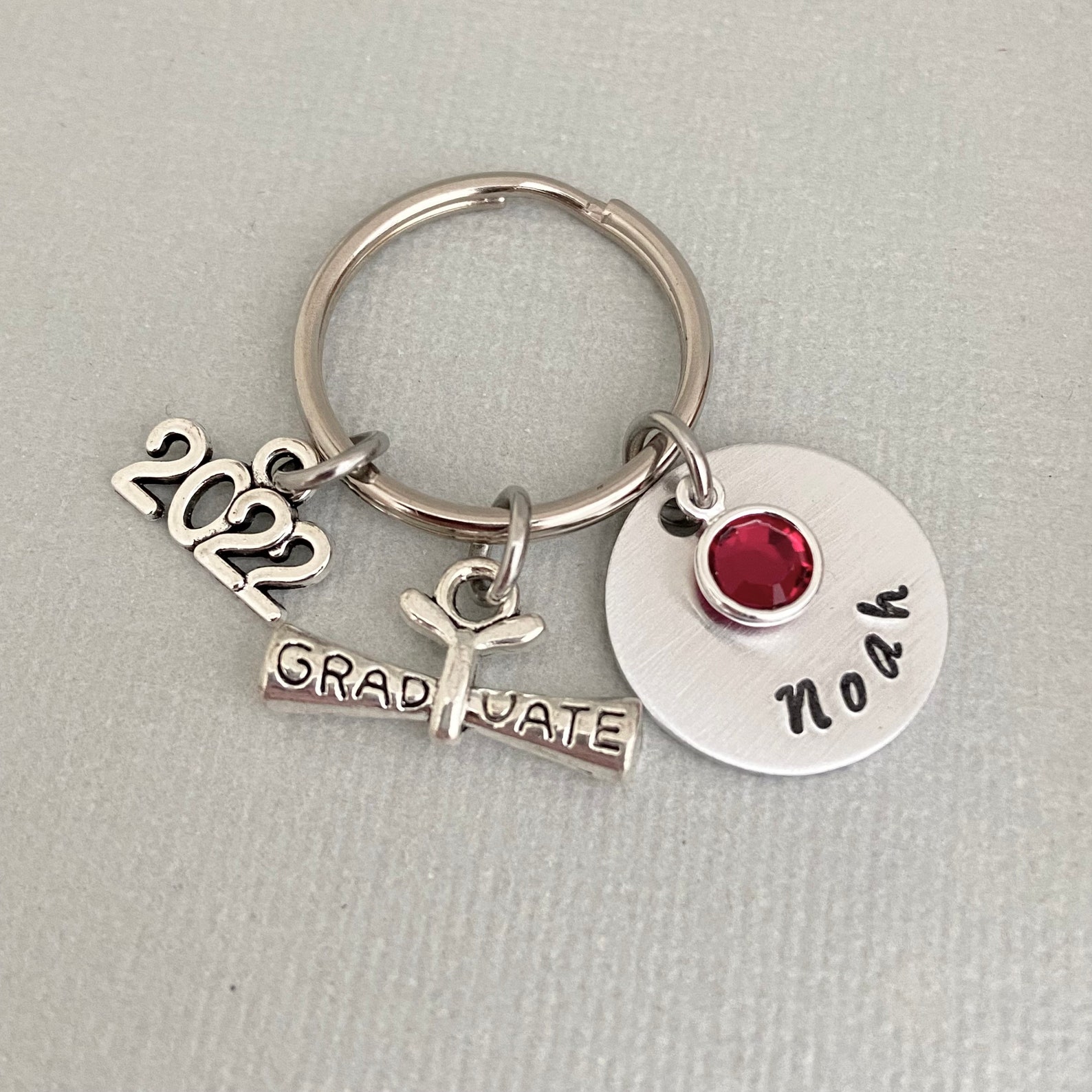Personalized Graduation Keychain, Name Disc, Graduation Gift, Class of ...
