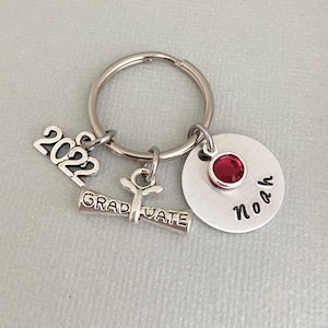 Personalized Graduation Keychain, Name Disc, Graduation Gift, Class of ...
