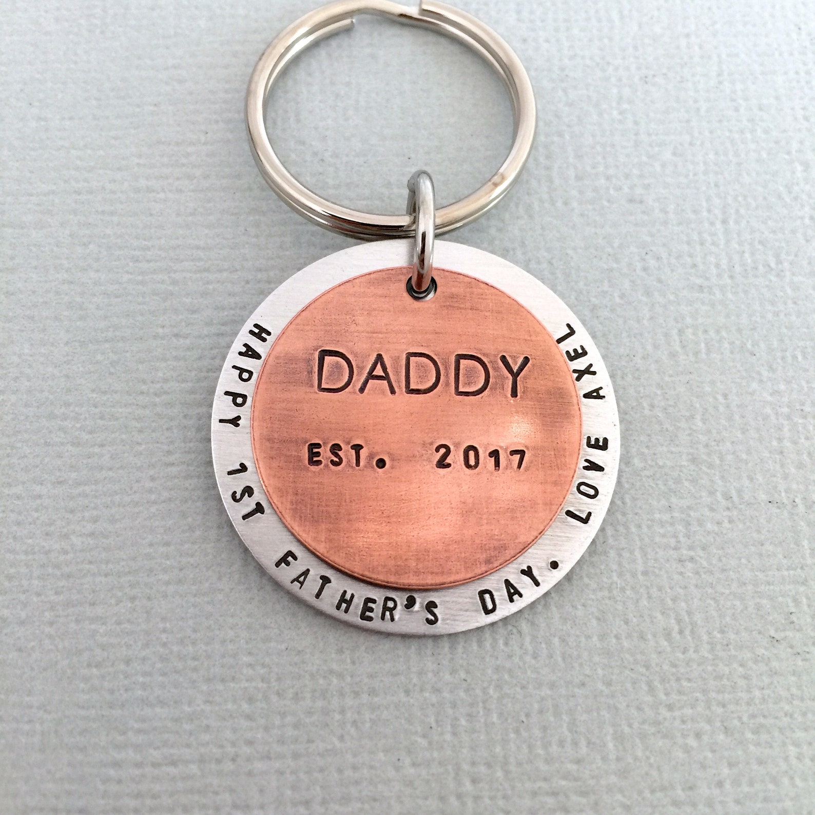 First Father's Day Keychain Gift for Dad Daddy Keychain - Etsy