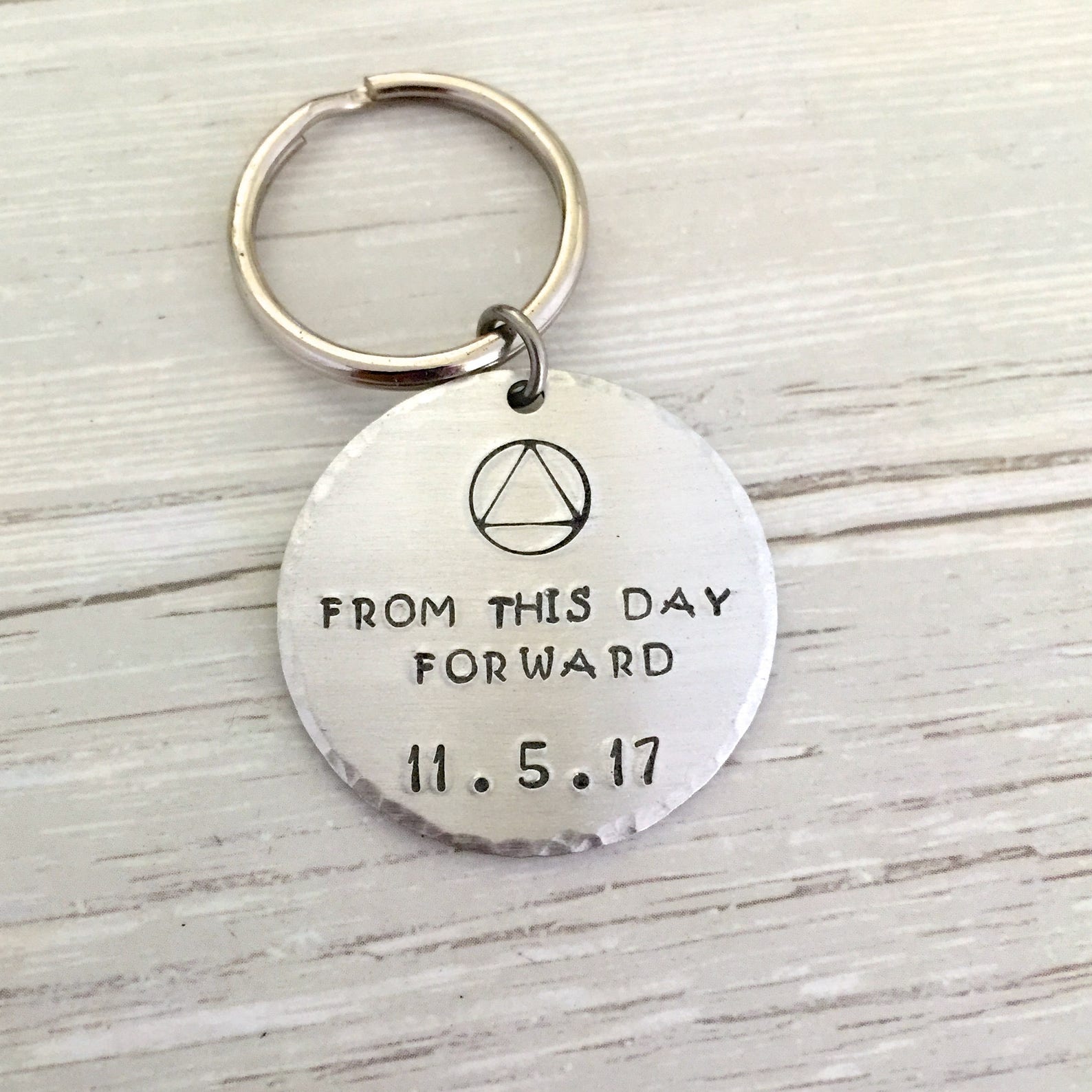 Sober Anniversary Keychain Sobriety Gift Sobriety Date - Etsy