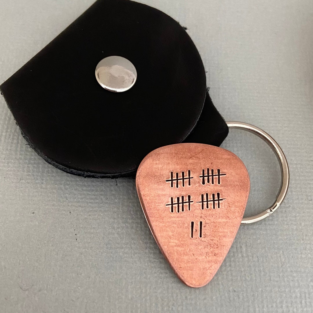 Double Sided Tally Mark Guitar Pick, Anniversary Gift for Him, Husband ...