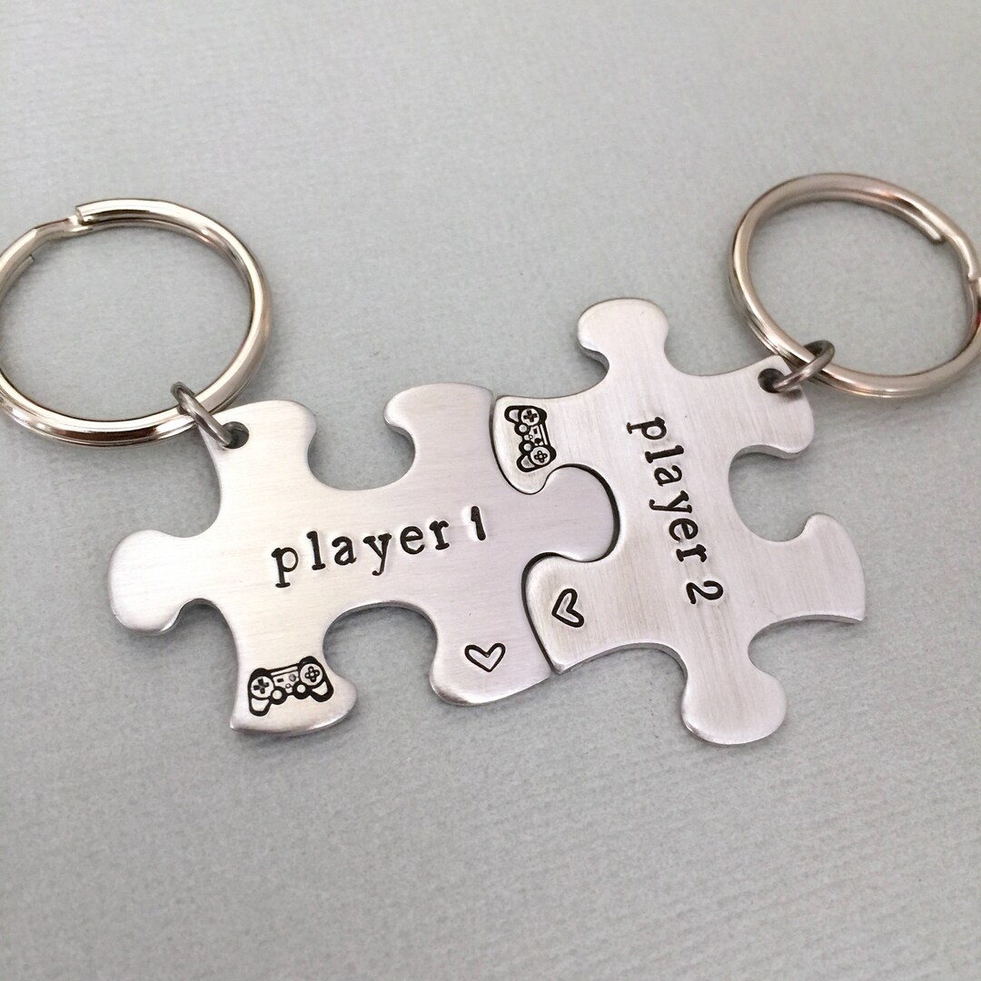 Set of Player Keychain, Puzzle Keychain, Gamer Gift, Gift for Him ...