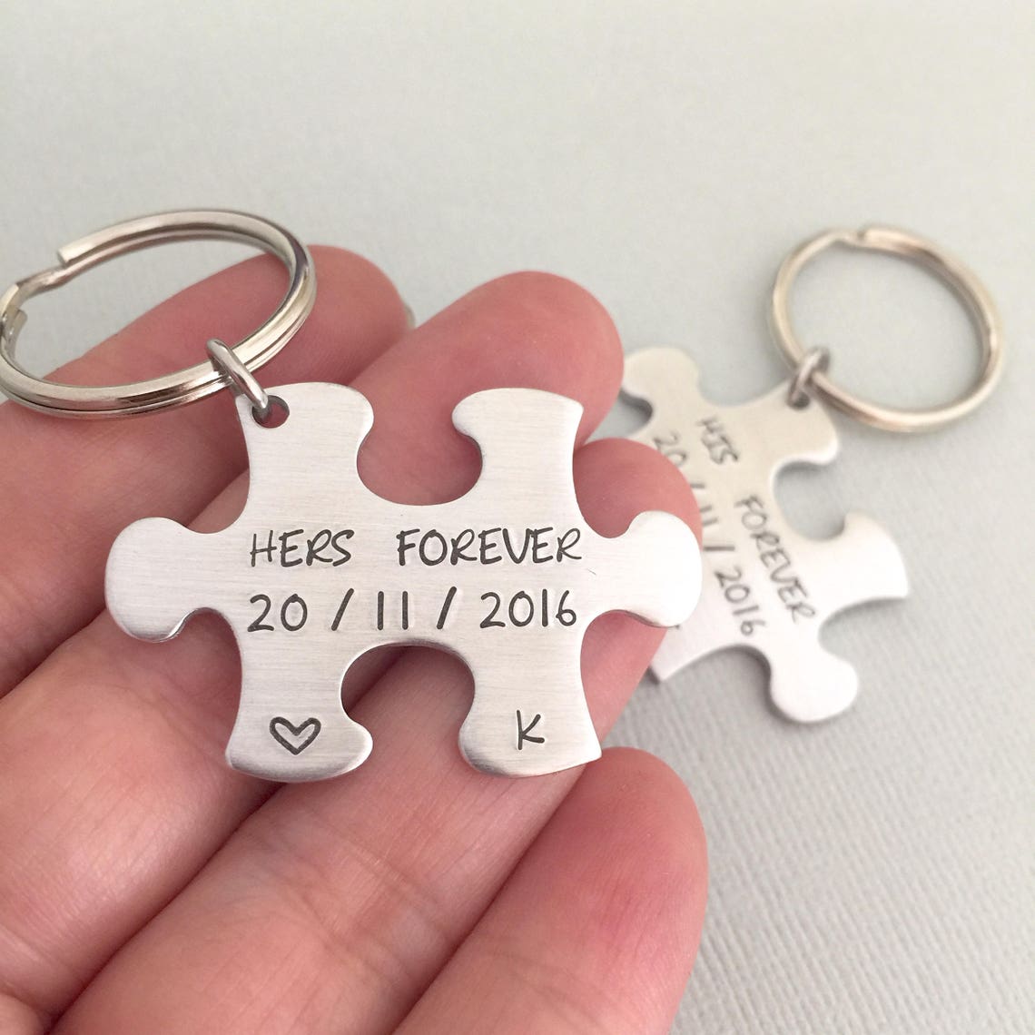 Custom His Forever Hers Forever Keychain Couple Gift Puzzle | Etsy