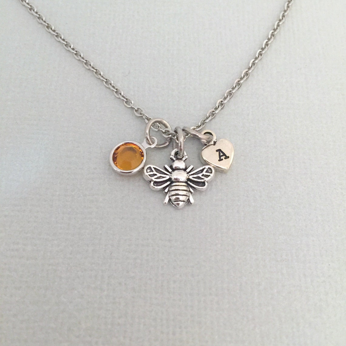 Personalised Bee Necklace Honey Bee Jewelry Best Friend | Etsy