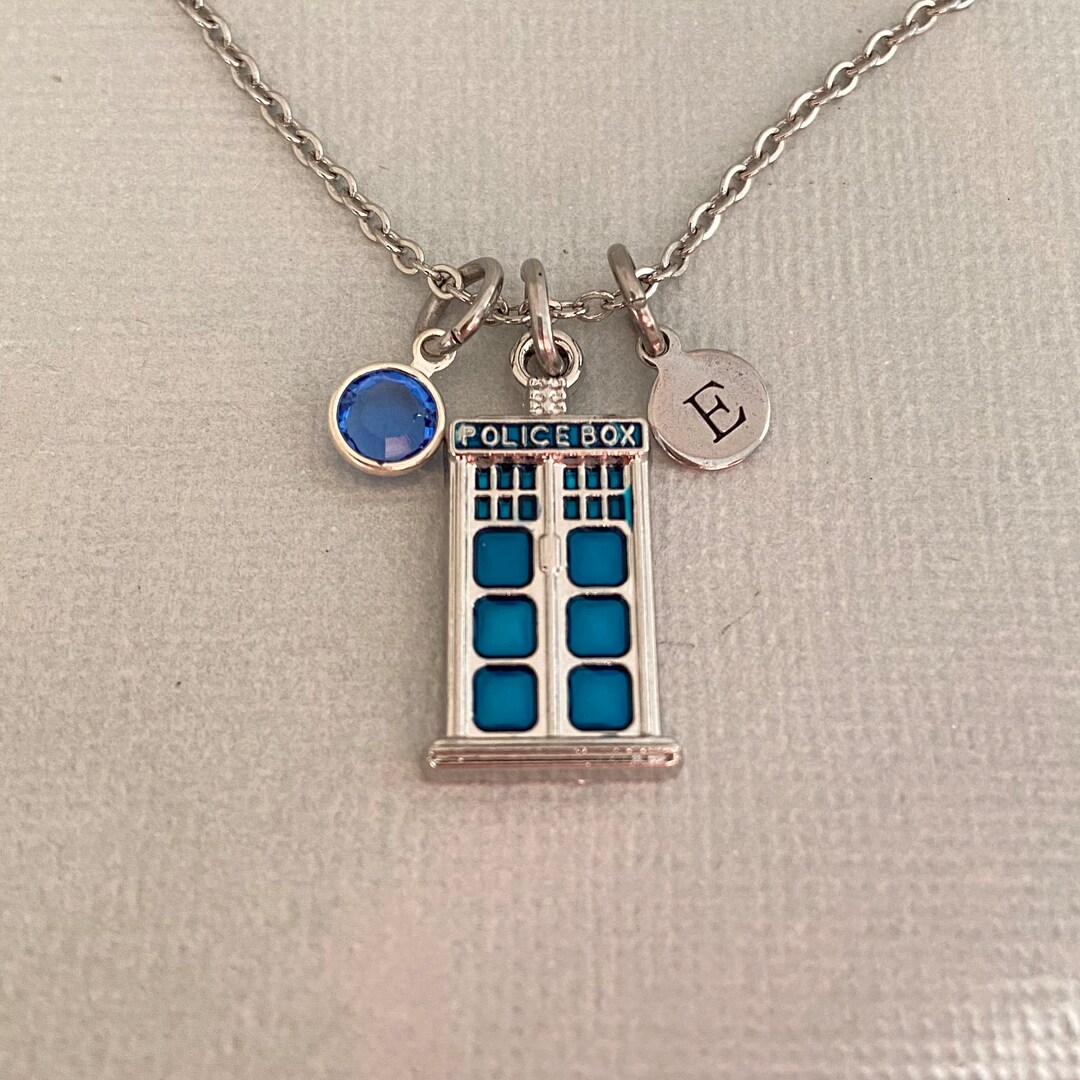 Personalised Tardis Necklace, Police Box Jewelry, Phone Box Necklace ...