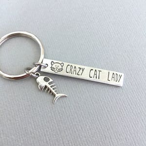 Double Sided Crazy Cat Lady Keychain, Cat Lover Gift, Gift for Her, Cat ...