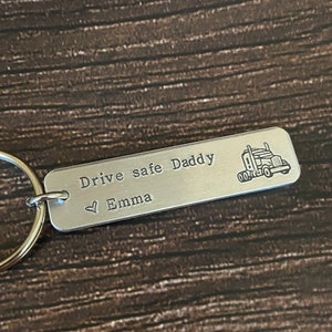 Personalised Truck Driver Keychain, Drive Safe Daddy, Father's Day Gift ...