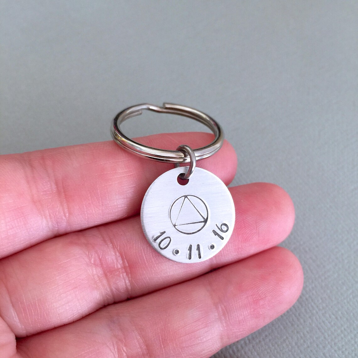 Personalized Sobriety Keychain Sober Date AA Keychain Date | Etsy