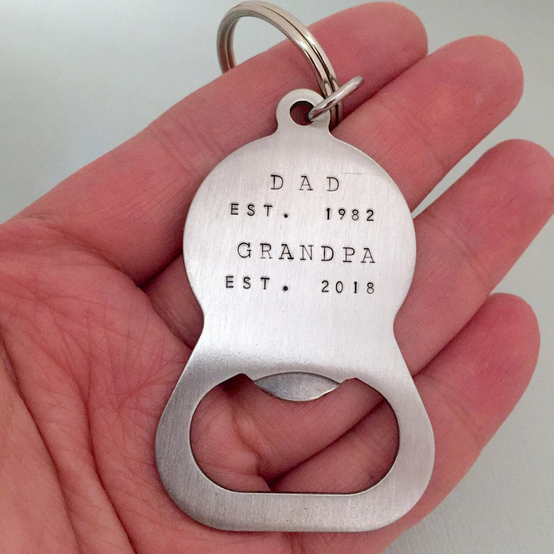 Personalised Grandpa Keychain, Gift for Dad, Custom Bottle Opener ...